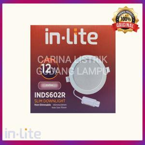 Jual IN-LITE SLIM DOWNLIGHT INDS602R 12W 12 WATT PUTIH COOL DAYLIGHT ...