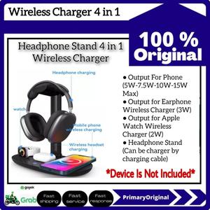 Promo Wireless Charger 4 In 1 Headphone Stand 15w Fast Wireless ...