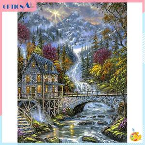 Jual Lukisan Diamond Gambar Rumah Gunung Untuk Dekorasi Rumah - Kota ...