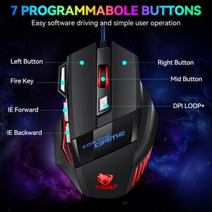 Jual MOUSE GAMING 7 BUTTONS T-WOLF M1 FOR GAME LED RGB TWOLF - Jakarta ...
