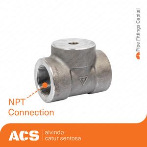 Jual REDUCER TEE DRAT BESI 1.25 x 1 inch CARBON STEEL A105N NPT 3000 ...