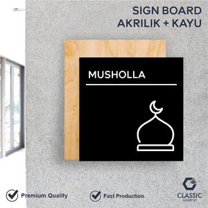 Jual Sign Board Akrilik + Kayu Timbul "Musholla" 25 x 25cm - Kota ...