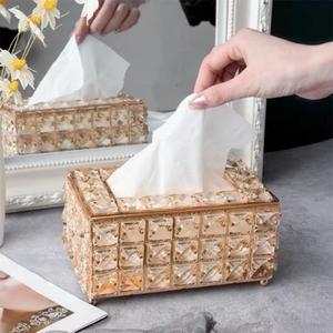 Jual Luxury Tissue Box Gold Crystal / Kotak Tissue Holder Crystal ...