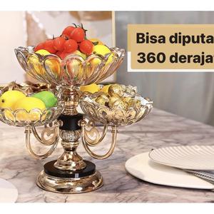 Jual Luxury Crystal Rotated Tray Fruit Snack / Tempat Buah & Snack ...