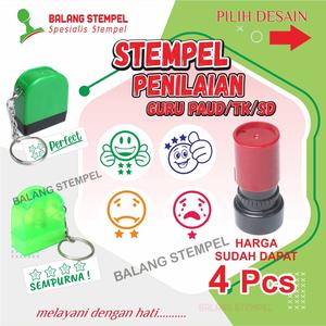 Jual Stempel Nilai TK SD Penilaian Guru Bintang Stamp Character Cap ...