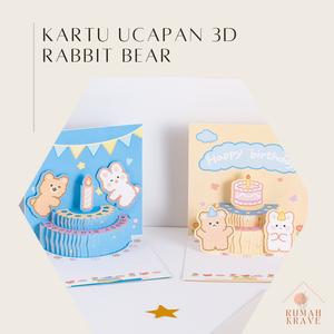 Jual RUMAH KRAVE - Kartu Ucapan 3D Popup Rabbit Bear Greeting Card Lucu ...
