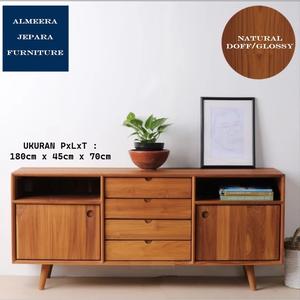 Jual BUFET TV MEJA TV KAYU JATI RETRO MINIMALIS BUFFET TV UKURAN 180CM ...