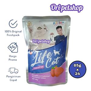 Jual 24 pouch Life Cat Sachet Kitten Tuna Makanan Basah Kucing 85g ...