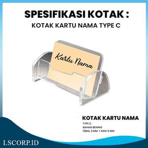 Jual Box Akrilik Kotak Kartu Nama Bening Polos Kecill 10cm x 5.5cm x ...