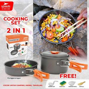 Promo SPEEDS Alat Masak Camping 2in1 Nesting Panci SET Alam Outdoor 003 ...