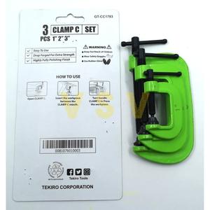 Jual Tekiro klem C set 3pc 1" 2" 3"/ clamp C set 3pc / C klem set 3pc ...