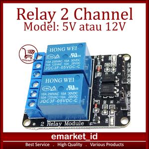 Jual Relay 2 Channel 5V 12V / Module Arduino Optocupler Modul Expansion ...