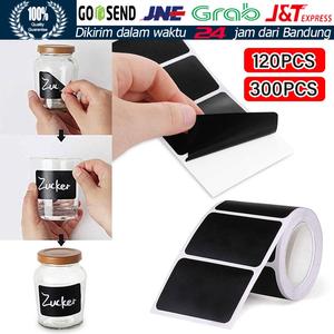 Jual 300Pc Label Sticker Hitam Toples Rectangle / Chalkboard Label ...