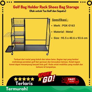 Jual Golf Bag Holder Rack Shoes Bag Storage - Rak Untuk Tas Golf dan ...