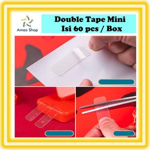 Jual Double Tape Bening isi 60pcs/Box Pelekat Sticker Serbaguna ...