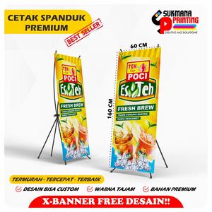 Promo CETAK X-BANNER STAND 1 SET RANGKA XBANNER DESAIN CUSTOM MINUMAN ...