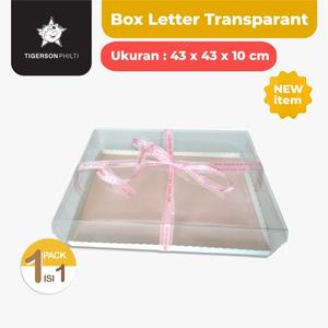 Jual Cake Box Letter Transparant Mika/ Packaging Kue 43x32x10 cm - Pink ...