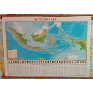 Jual Terbaru Peta indonesia bingkai kayu/peta wawasan nusantara - Kota ...