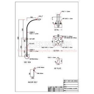 Jual Tiang Lampu Jalan PJU Oktagonal 6 Meter Single Arm Hot Deep Galva ...