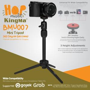 Jual KingMa BMU007 Mini Aluminum Tripod Meja for Video Live Streaming ...