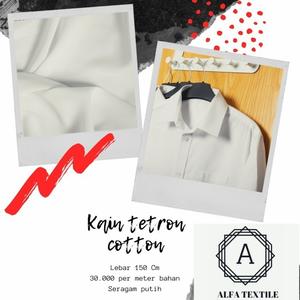 Jual Kain Katun Tetron Cotton / TC Bahan Seragam Warna Putih Per 25 Cm ...