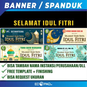 Jual Cetak Spanduk Banner - Lebaran Idul Fitri - 3x1m - Jakarta Barat - Ecopaq | Tokopedia