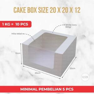 Jual Cake Box 20x20x12, Dus Kue Besar, Box Kue Tebal, Dus Kue 20x20 ...