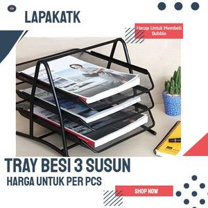 Jual Ready V Tec Rak Besi 3 Susun / Dokumen Kertas Besi 3 Susun / Tray ...