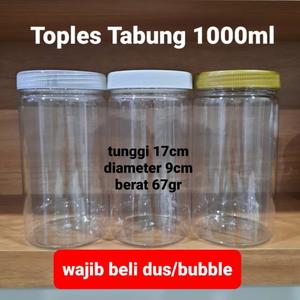 Jual Toples Tabung Silinder 1000ml Plastik PET - Hitam, 1000ml ...