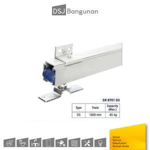 Jual Dekkson Sliding Rail SR 8701 D3 1,8M NA / Rel Pintu Geser - Kota ...