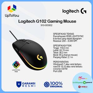 Jual Logitech G102 Mouse Gaming Wired RGB Lightsync with Macro - Hitam ...