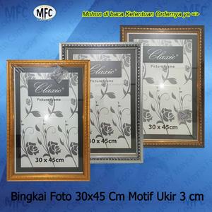 Jual Bingkai foto 30x45 full ukir 3 cm Emas Silver Coklat - packing ...