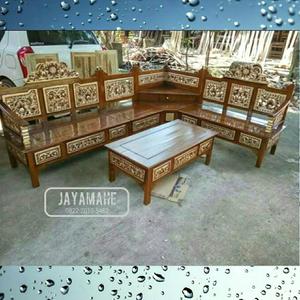 Jual kursi tamu - kursi sudut - mahkota jati ukiran khas jawa kayu jati ...