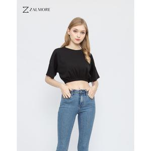 Promo Zalmore Oversize Crop T-Shirt Premium Cotton - Kaos Oversize ...