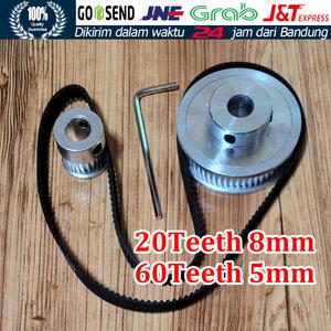 Jual 2GT Timing belt and pulley 1 set 60T + 20T + 300mm Reduction Ratio ...