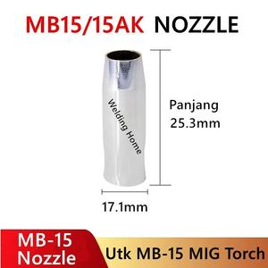 Jual MB15 Nozzle Nozel Nosel Connical Untuk MIG CO2 Torch MB-15 15AK Binzel - Biasa Nozzle ...