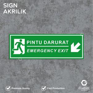 Jual Safety Sign Board Akrilik "Pintu Darurat - Kiri Bawah " - Kota ...