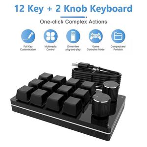 Jual 12 Key Mechanical Keyboard USB Gaming Shortcut with 2 Knob - Hitam ...