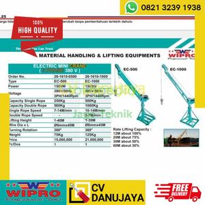 Jual Mini Electric Crane 3 phase 380volt WIPRO EC 500 WIPRO EC500 500KG - Kota Surabaya - CV ...
