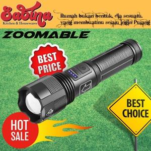 Jual Senter LED Outdoor Darurat Zoomable XHP70 4000 Lumens Rechargeable ...