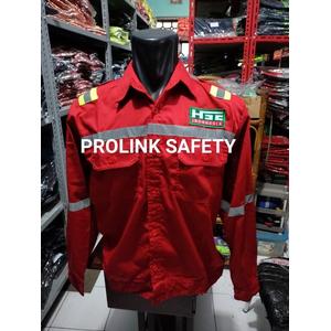 Jual NEW! SERAGAM SAFETY MERAH LOGO HSE KANCING DAN RESLETING ATASAN ...