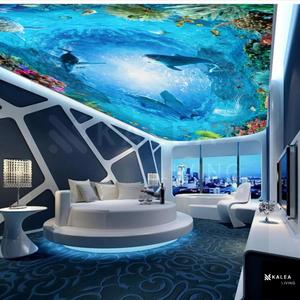Jual Wallpaper 3D Custom Motif Plafon Underwater Bawah Laut - 2, Wall ...