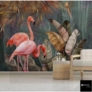 Jual Wallpaper 3D Custom Pemandangan Tropis Flamingo - 1, Wall Banner ...