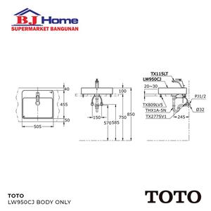 Jual Toto Lw950Cj Vessel Counter Lavatory (Body Only) [Ready] - Kota ...