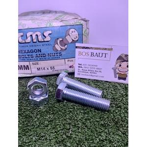 Jual Baut Mur Besi, Baut Mur Hexagon Besi M14X55 PutihP2.0 (Kunci 22 ...