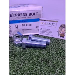 Jual Baut Mur Besi, Baut Mur Hexagon Besi M16X50 PutihP2.0 (Kunci 24 ...