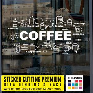 Jual Cutting Sticker Kaca Cafe Mural Dinding Kopi Coffee Shop - L ...