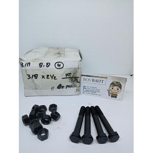 Jual Baut Mur Baja UNC / INCHI 8.8 3/8X2-1/2 Hitam - Kota Surabaya ...