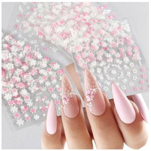 Jual NAIL ART STICKER FLOWER STIKER KUKU NAIL STICKERS ROSE 3D WEDDING ...