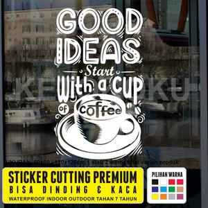Jual Cutting Sticker Decal Kaca DInding Cafe Quotes Kopi Coffee Shop ...